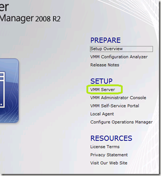 Installing System Center Virtual Machine Manager